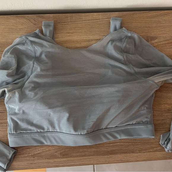 POPFLEX | Tops | Popflex Shimmering Gray Crop Top | Poshmark